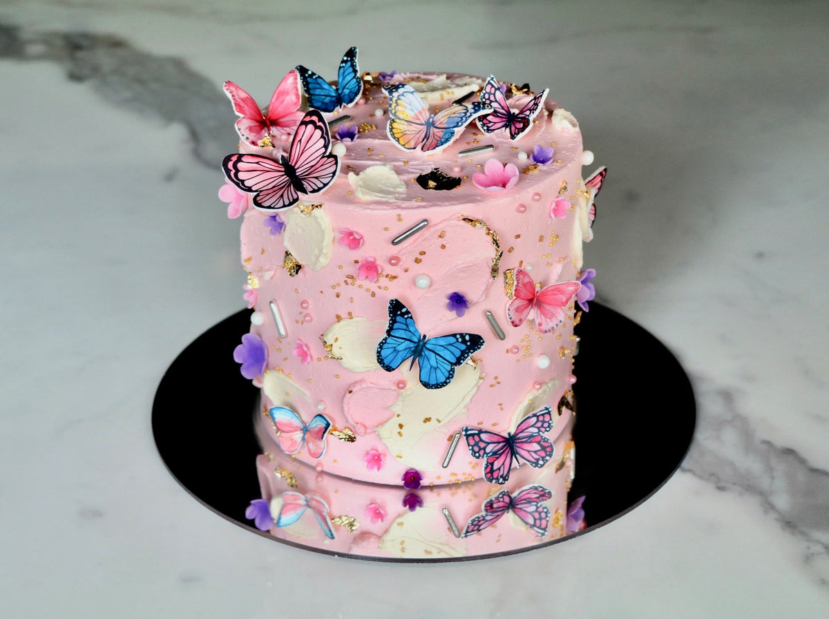 Watercolour Butterflies Buttercream Cake – Baking Maniac